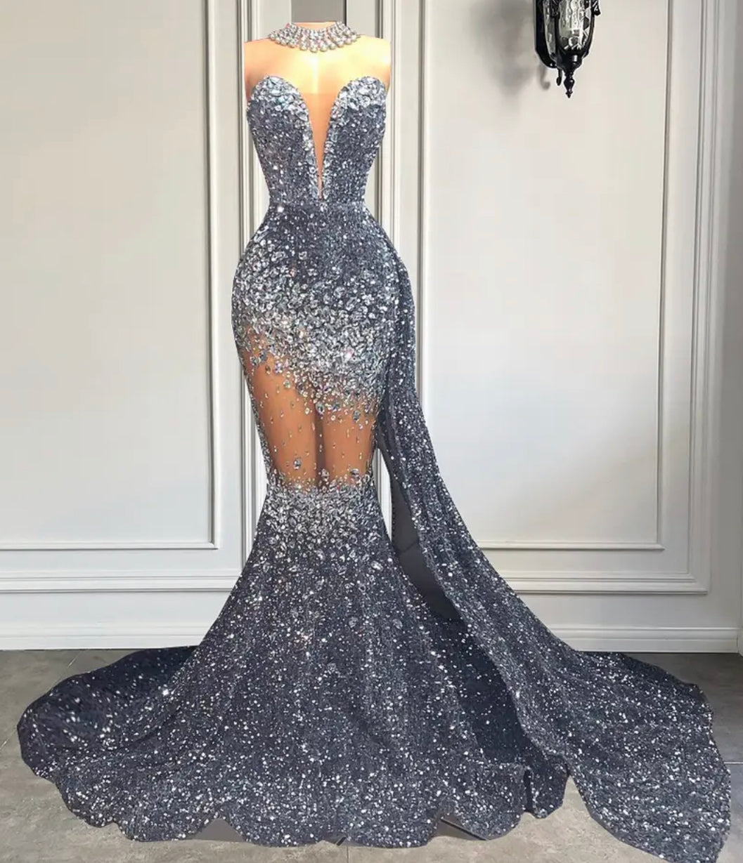 Ice Queen gems bombshell gown – Rithz Styles